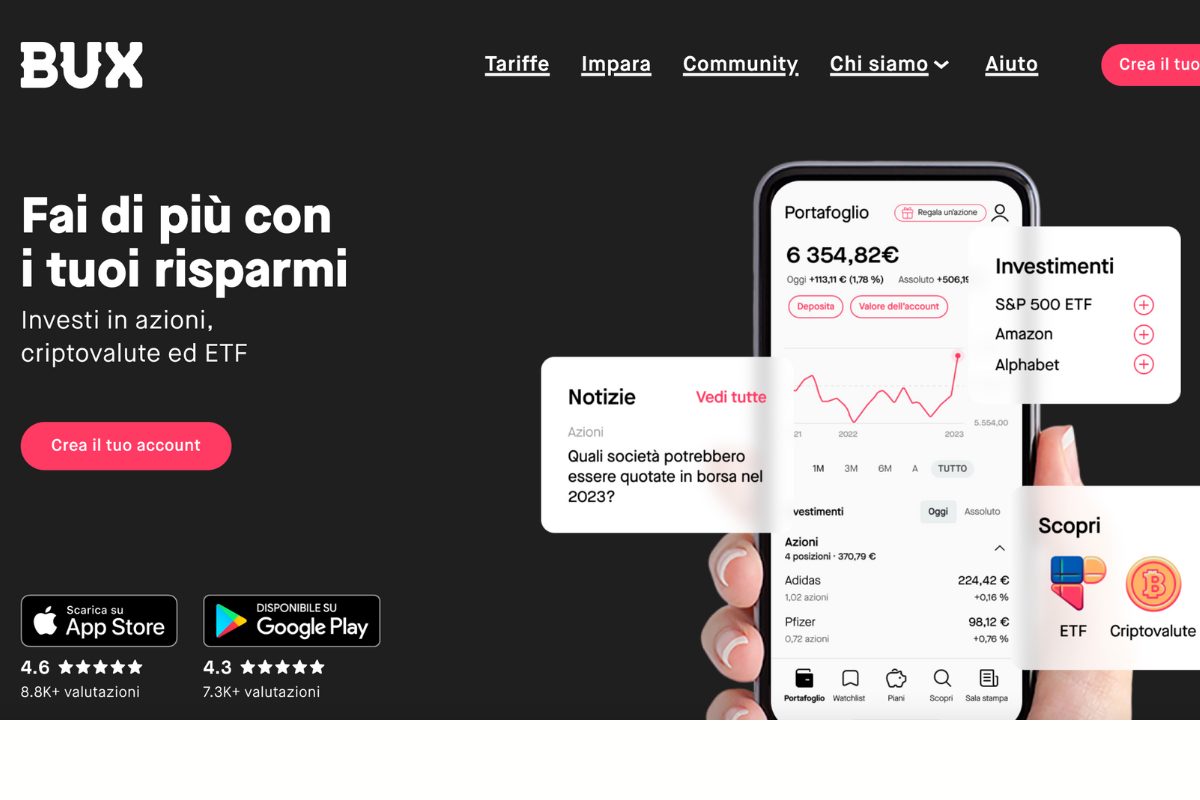 Bux: Recensione ed Opinioni sull'App per Investire in Borsa dal Telefono