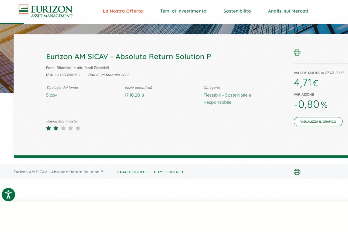 Eurizon Absolute Return Solution Fund: Opinions and Characteristics ...