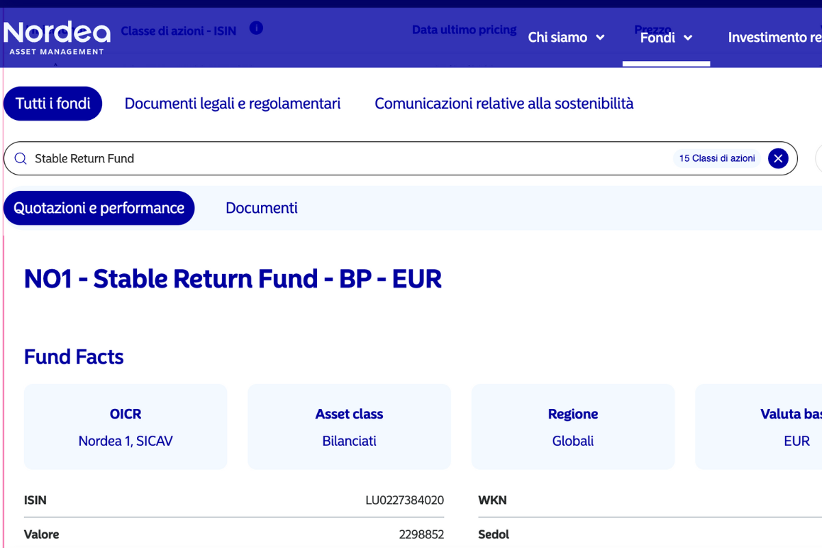 Nordea 1 Stable Return Fund: Opinioni e Caratteristiche