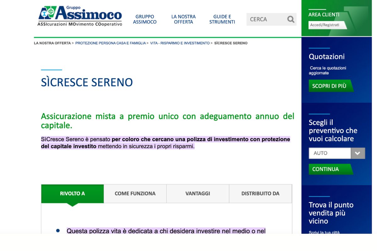 Assimoco SìCresce Sereno: Recensioni e Opinioni. Conviene?