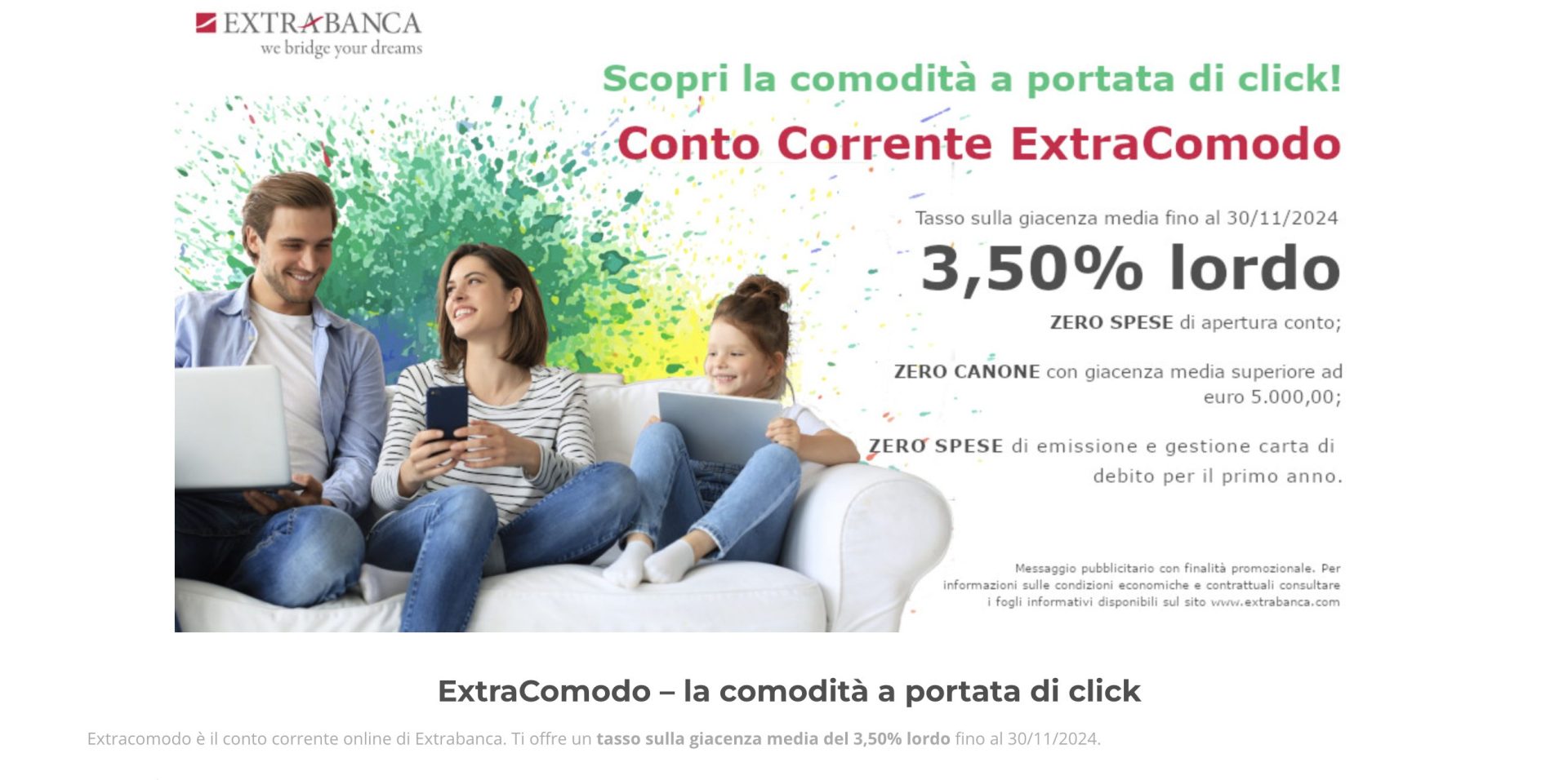 Conto Corrente Extra Comodo di Extra Banca: Ecco la Guida!
